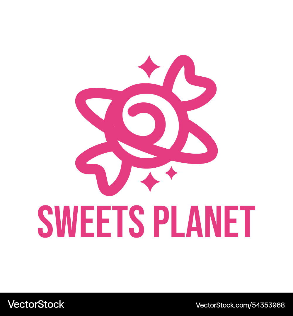 Sweets planet flat minimalist logo design Vector Image