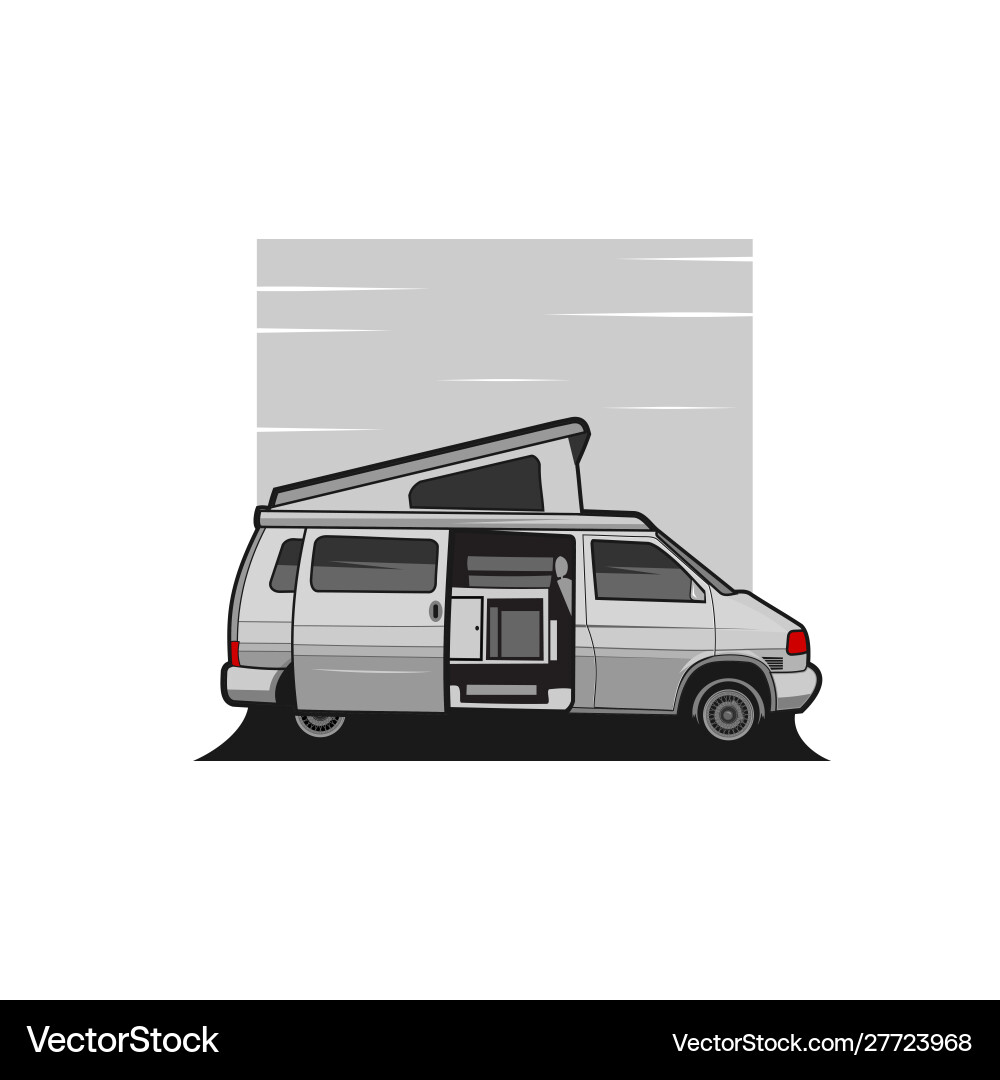 Van camper Royalty Free Vector Image - VectorStock