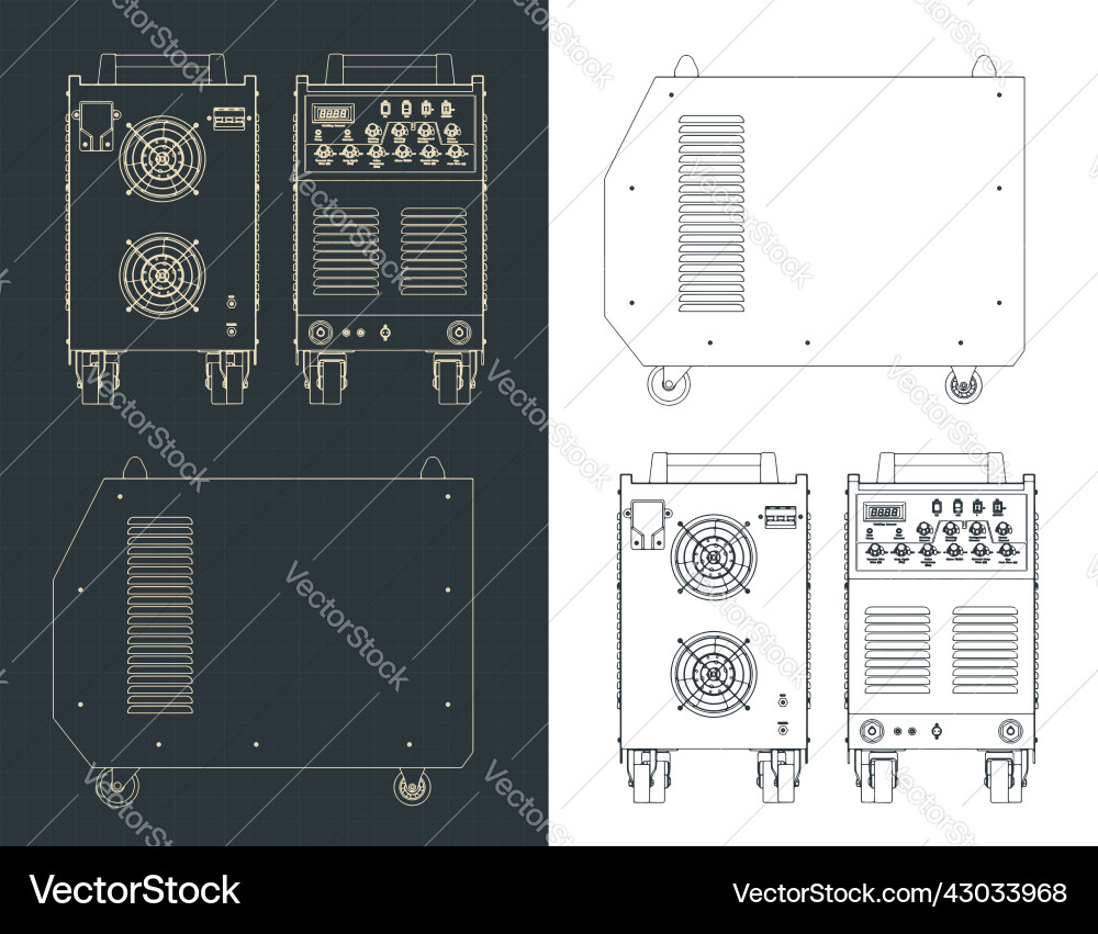 Welding machine blueprints Royalty Free Vector Image