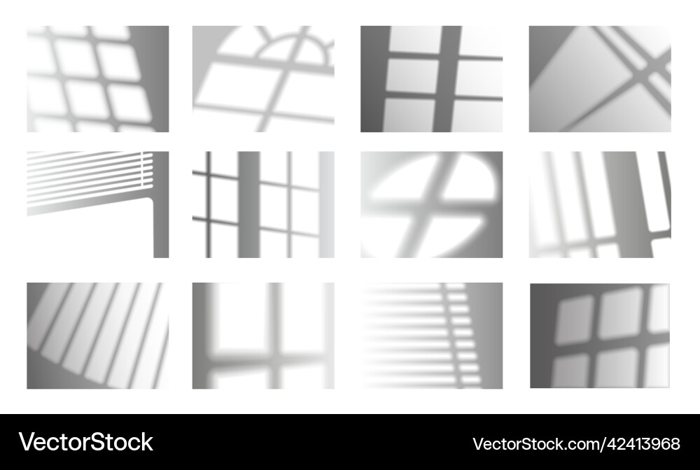 Window shadow overlay realistic light shade Vector Image