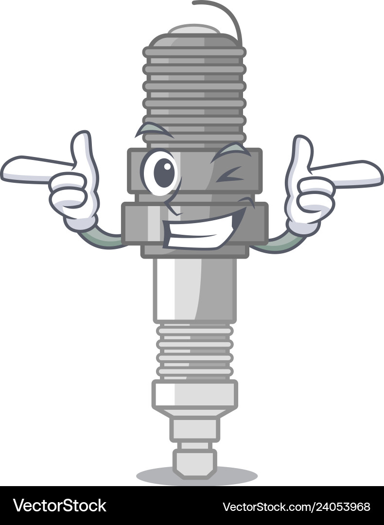 Winking Spark Plug Cartoon Royalty Free Vector Image