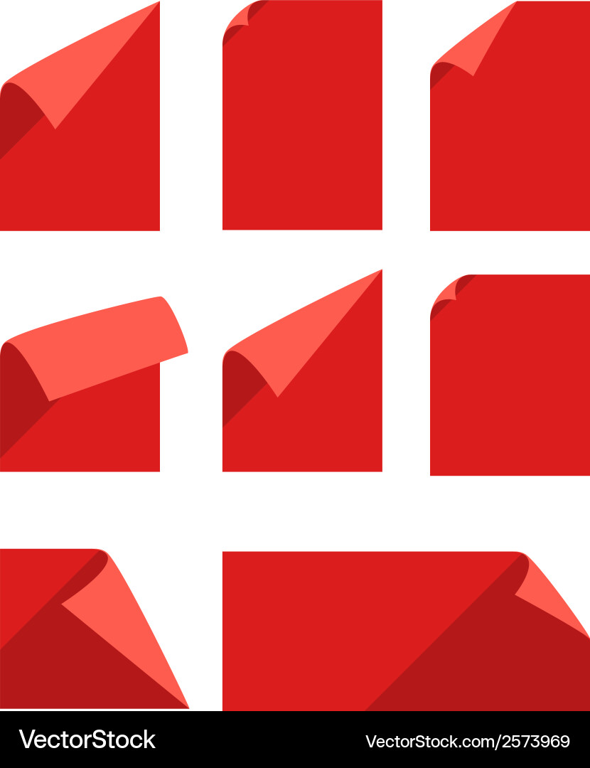 Collection of color blank paper sheets Royalty Free Vector