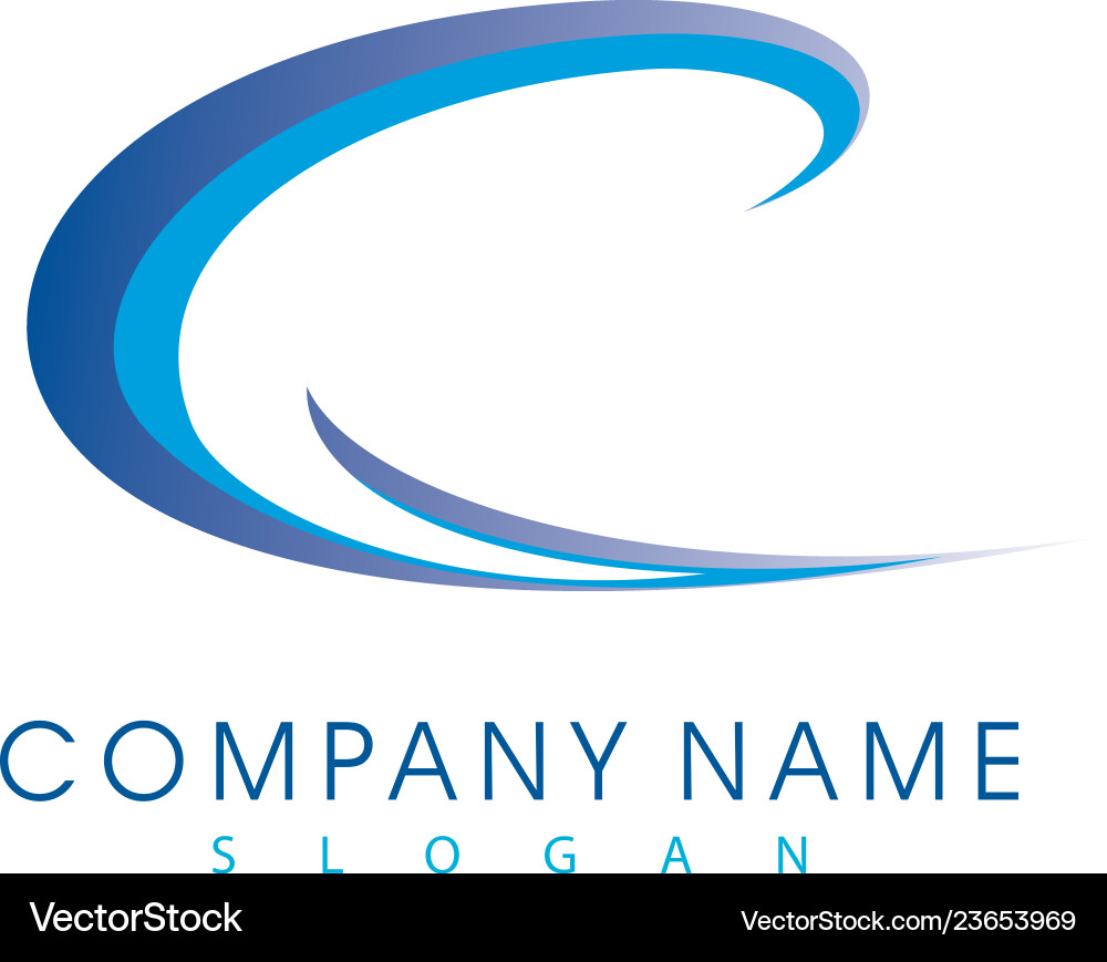 Dynamic C Wave Logo Royalty Free Vector Image - VectorStock