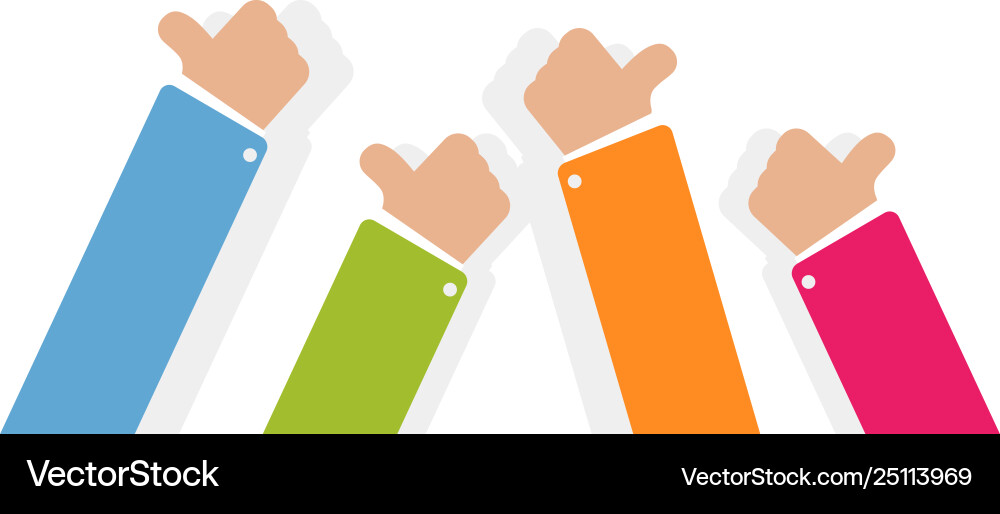 Feedback hand with thumb up hands in fllat style Vector Image