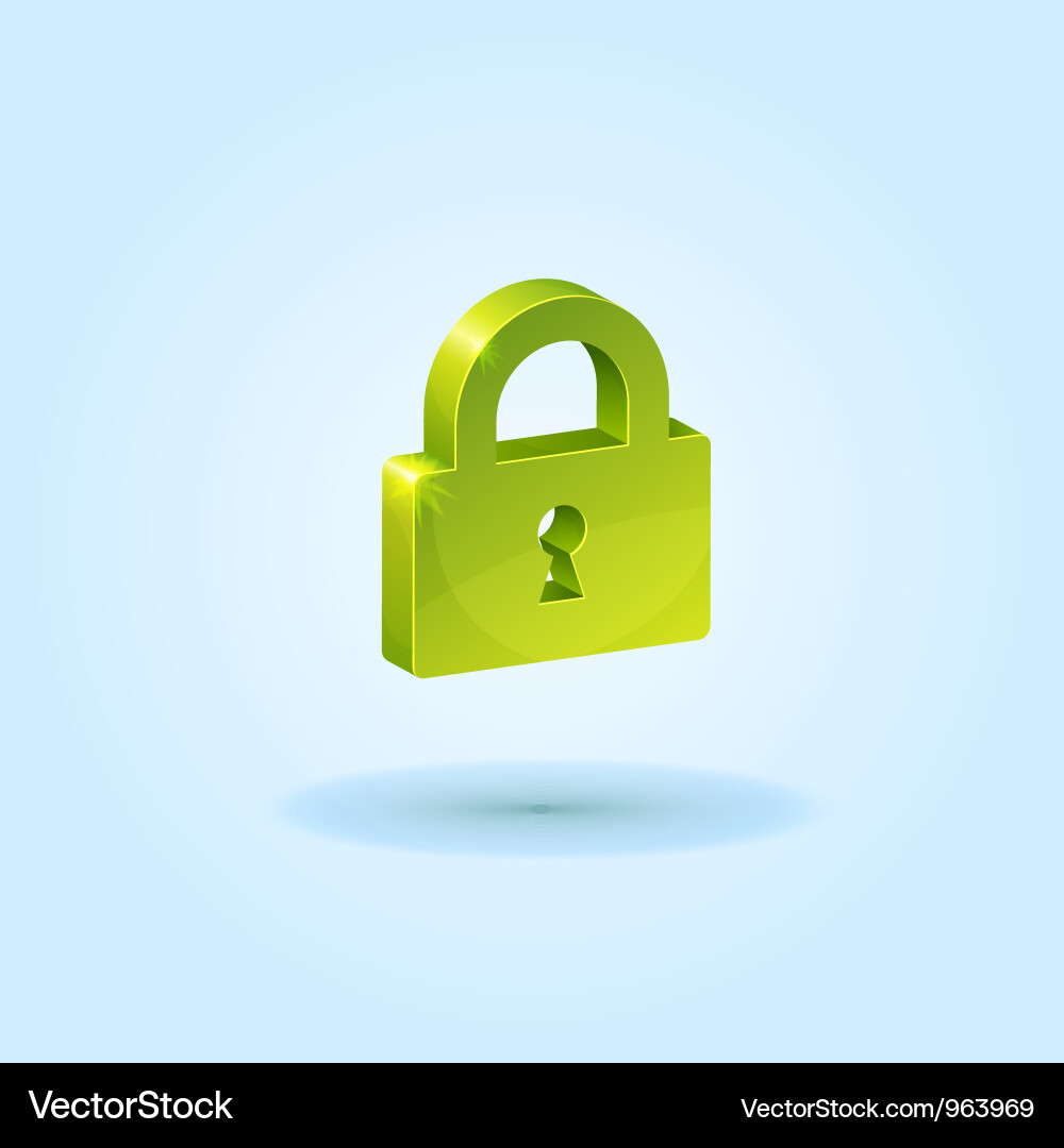 Green lock safe icon Royalty Free Vector Image
