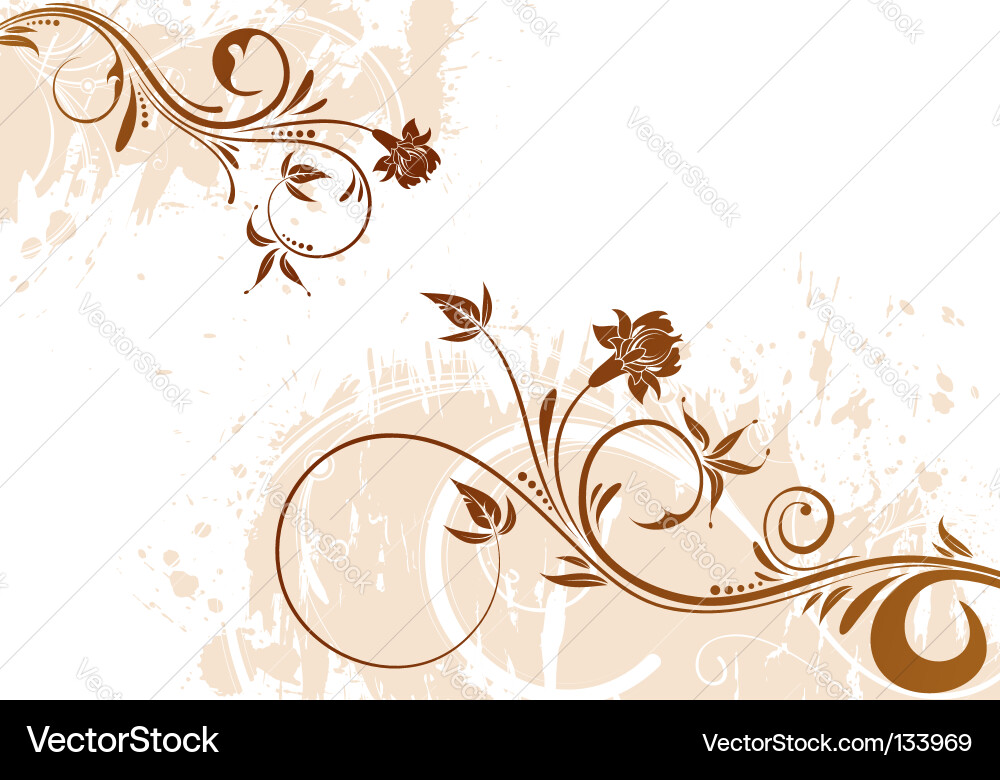 Grunge floral background Royalty Free Vector Image