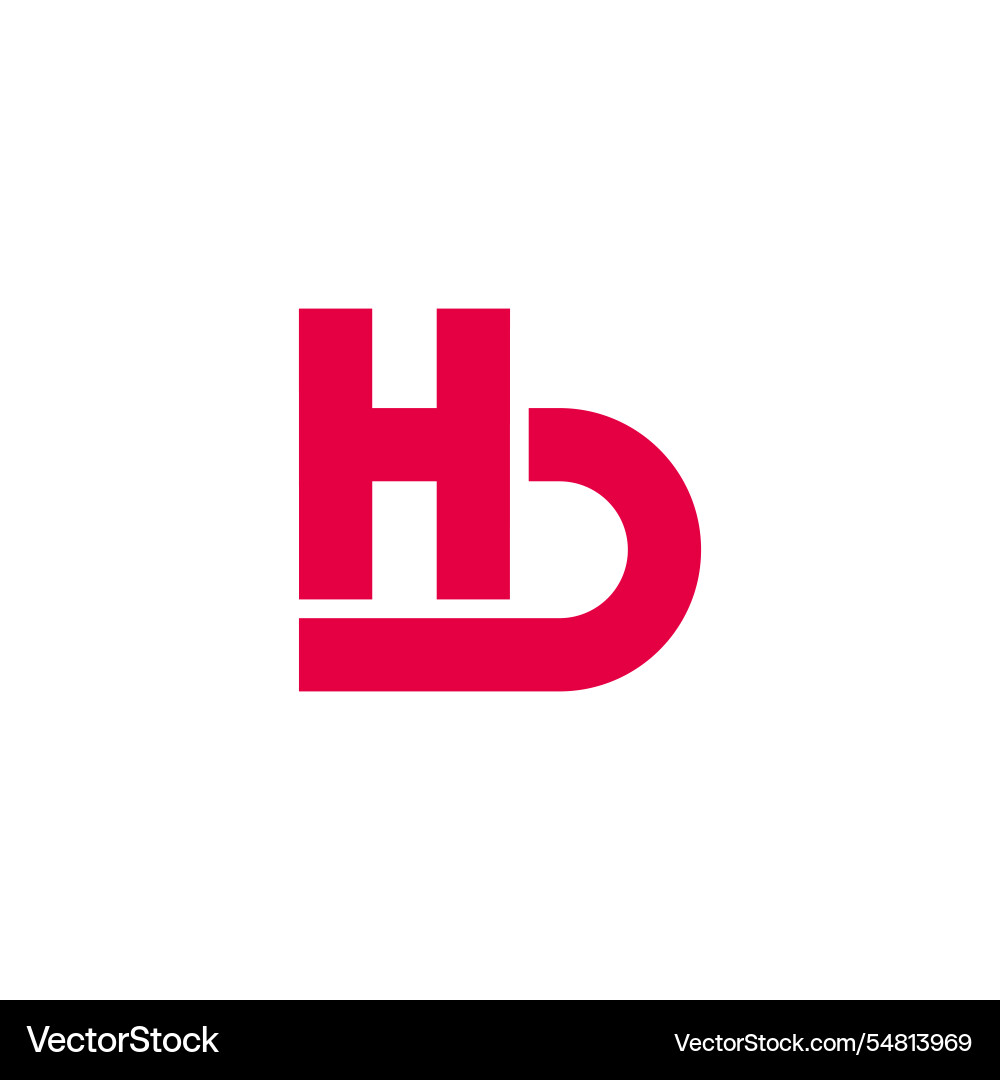 Letter hb simple geometric movement logo Vector Image