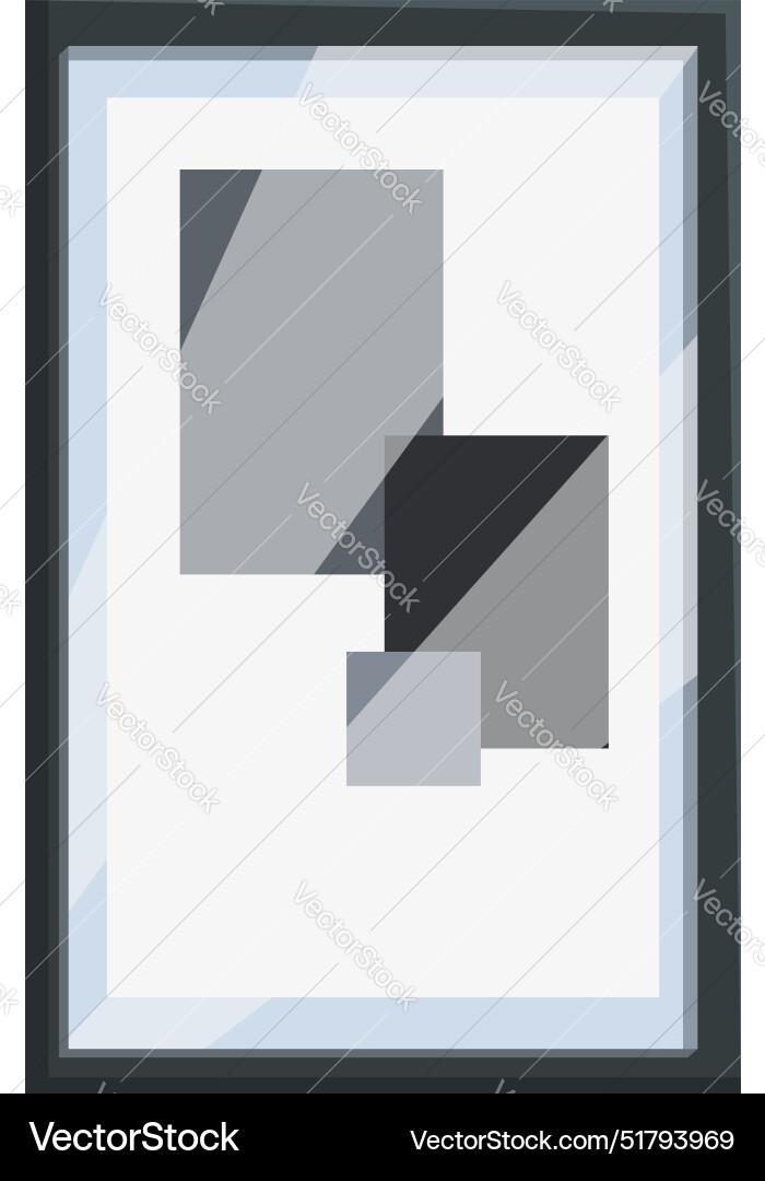 Modern black frame showing abstract geometric Vector Image