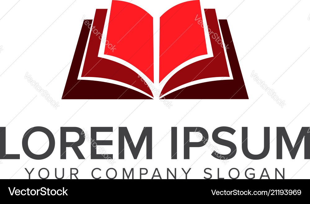 Open book education logo design concept template Vector Image