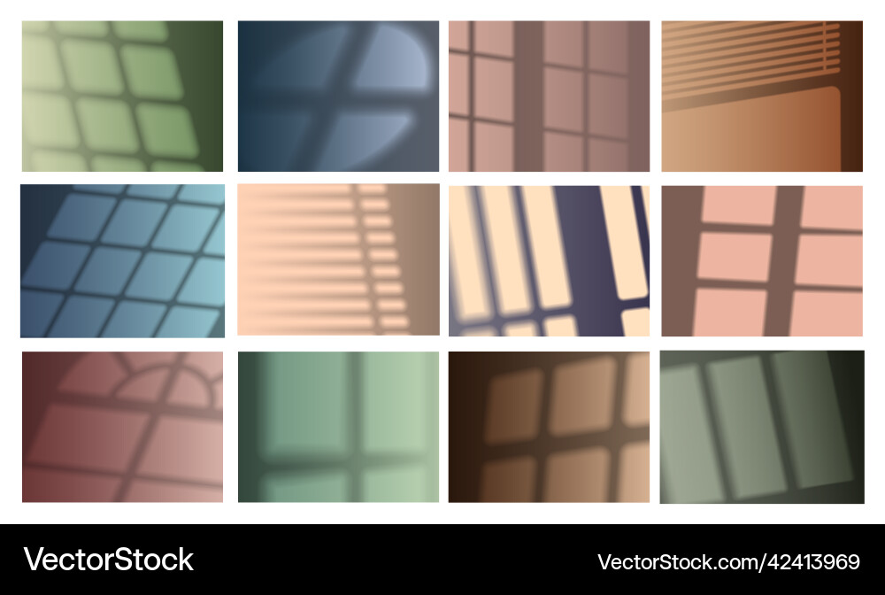 Realistic window shadow frames blinders Royalty Free Vector
