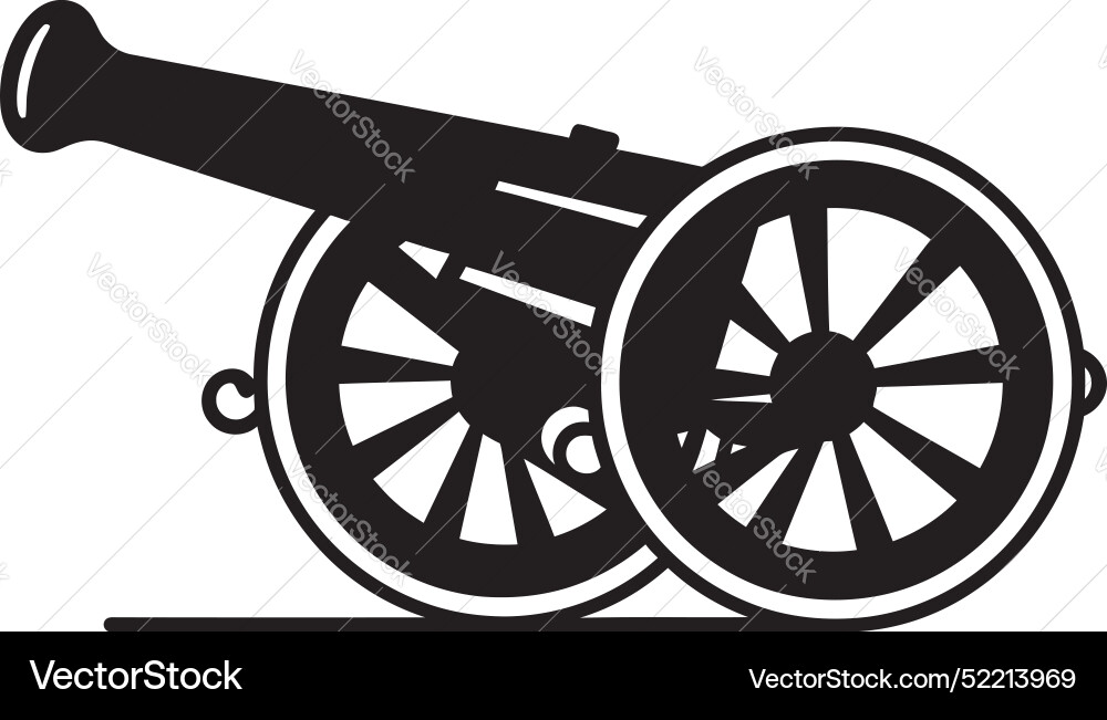 Tactical arsenal black cannon firearm emblematic Vector Image