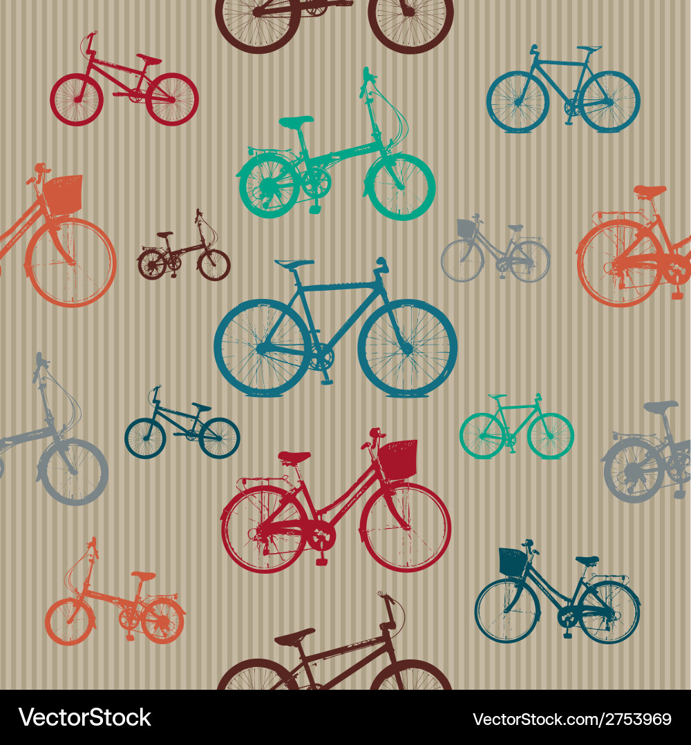 Vintage Bicycle Pattern Royalty Free Vector Image
