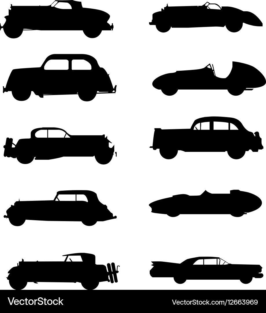 Vintage Car Collection Royalty Free Vector Image