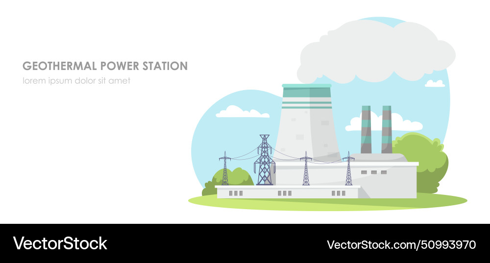 A of geothermal power Royalty Free Vector Image