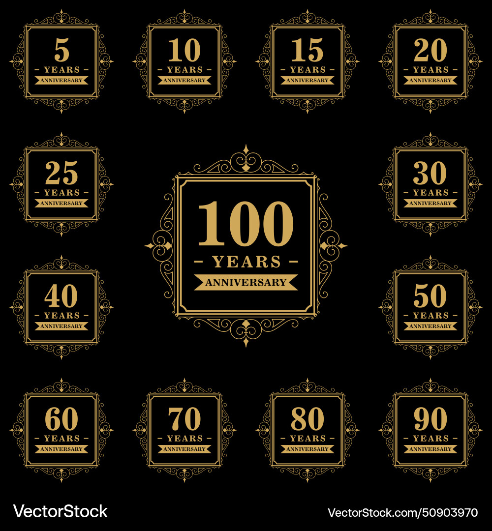 Anniversary Celebration Badge Set Royalty Free Vector Image