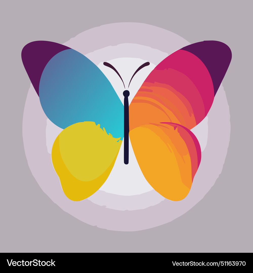 Butterfly colorful icon butterflies in a flat Vector Image