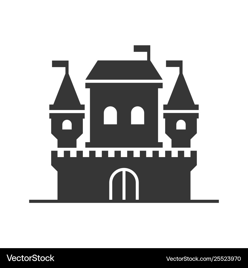 Castle tower icon on white background Royalty Free Vector