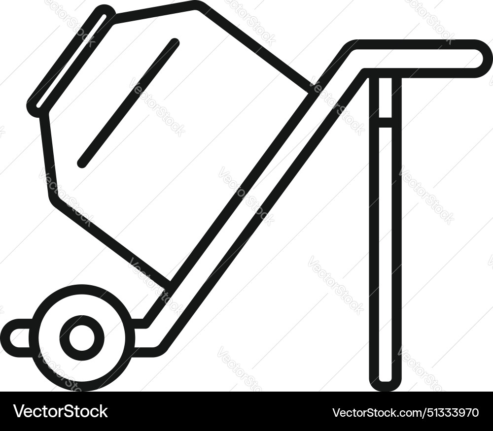 Construction wheelbarrow line art Royalty Free Vector Image