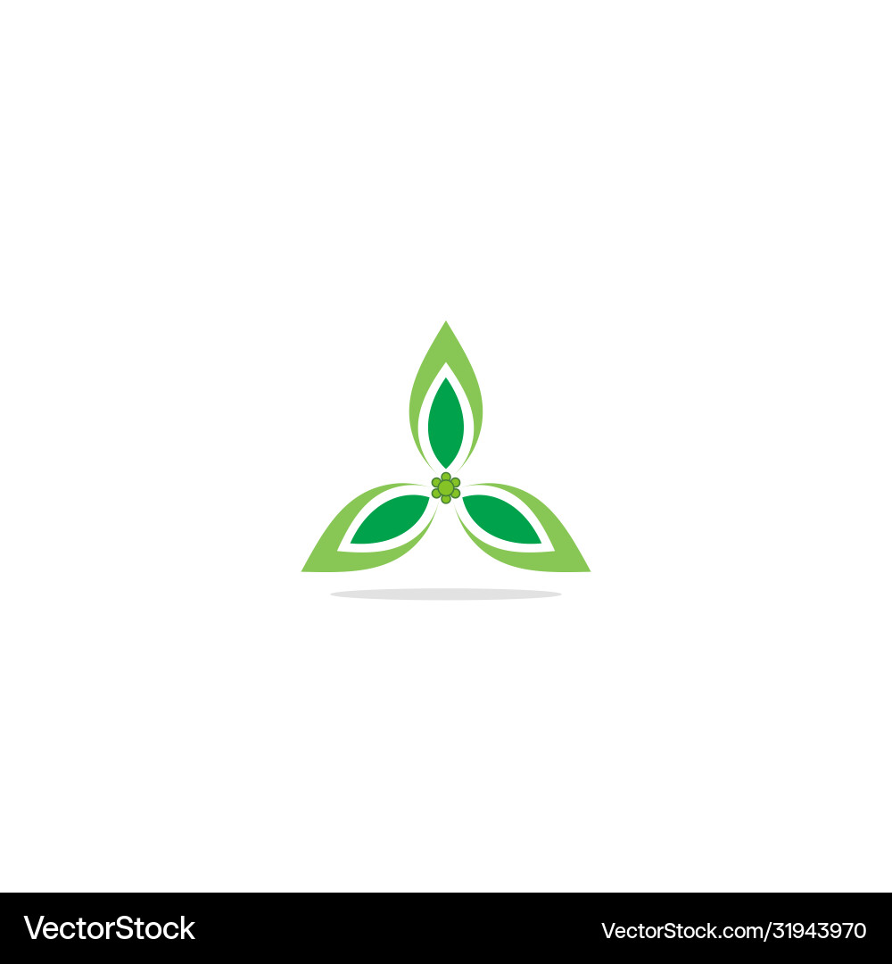 Green leaf circle three logo Royalty Free Vector Image