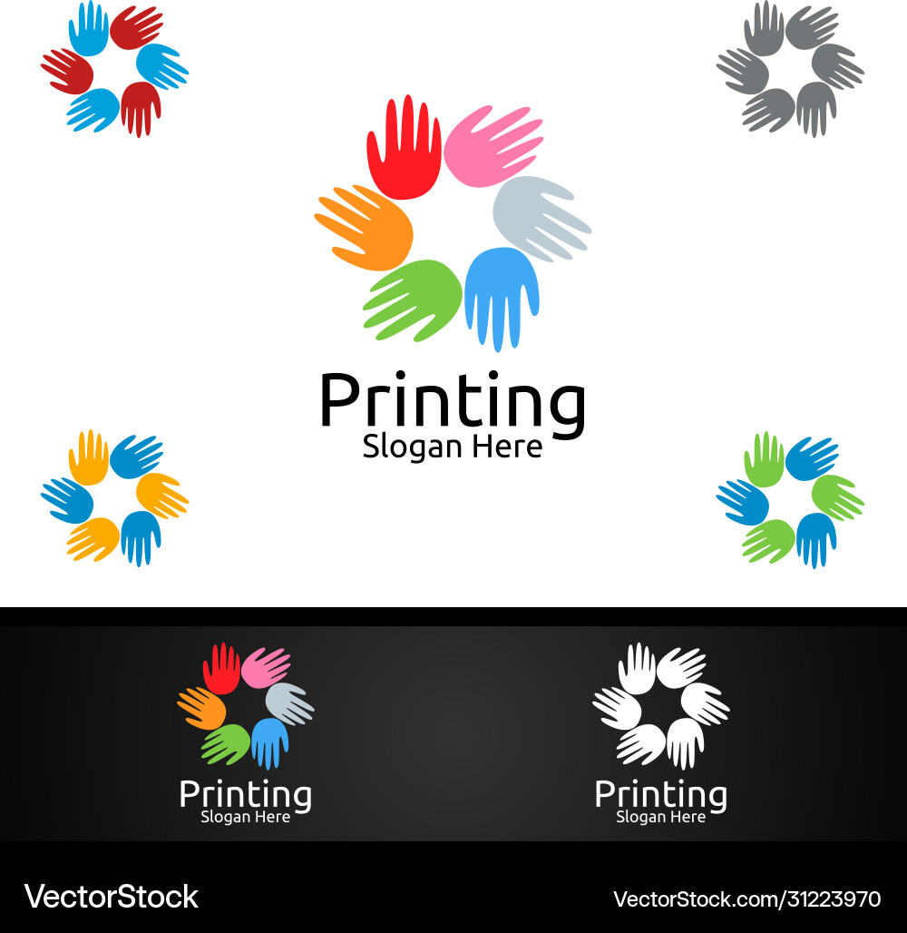 Hand printing company logo design for media Vector Image