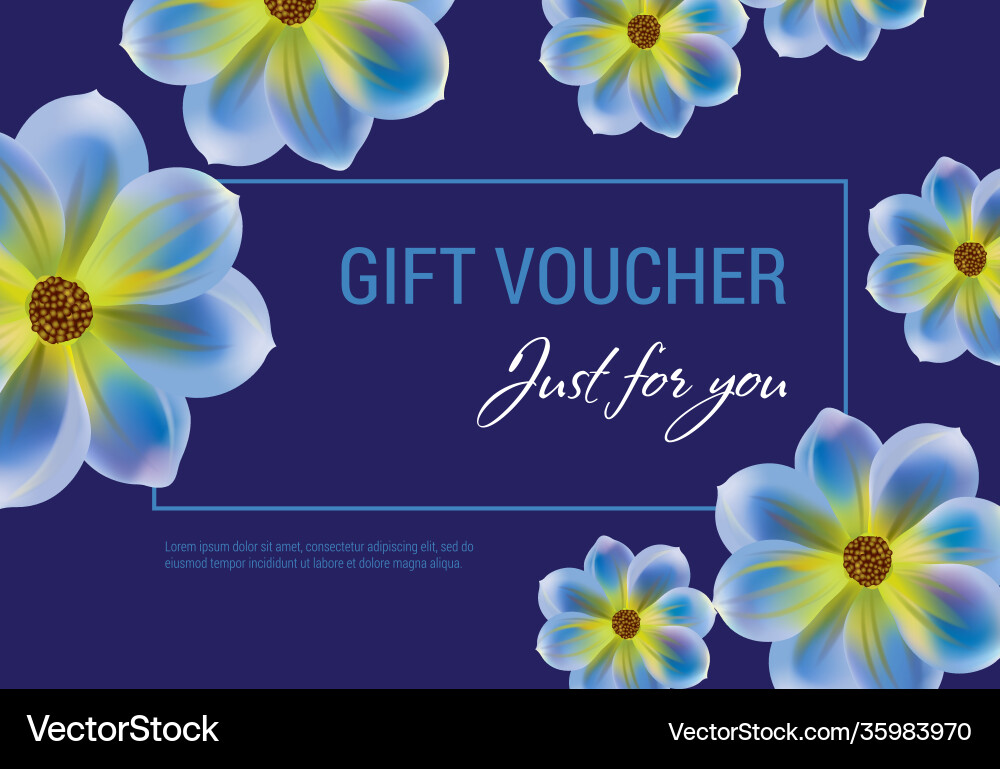 Just for you gift voucher design Royalty Free Vector Image