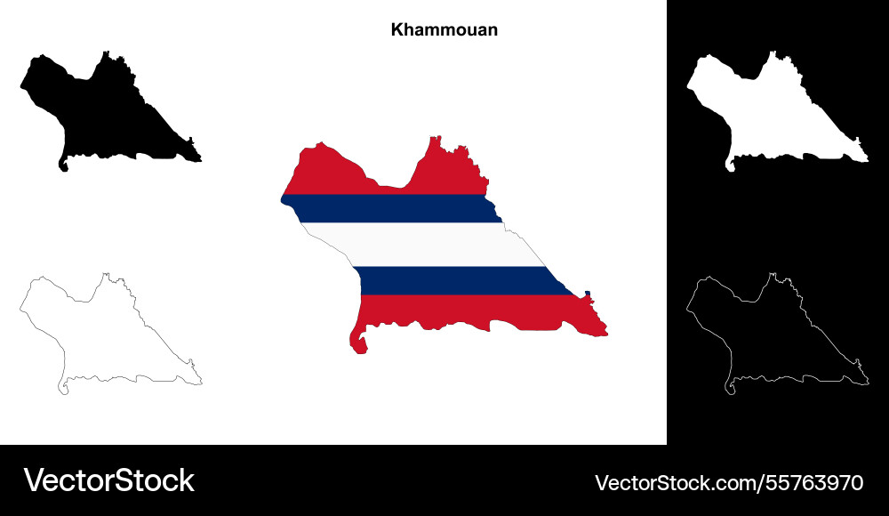 Khammouan outline map Royalty Free Vector Image