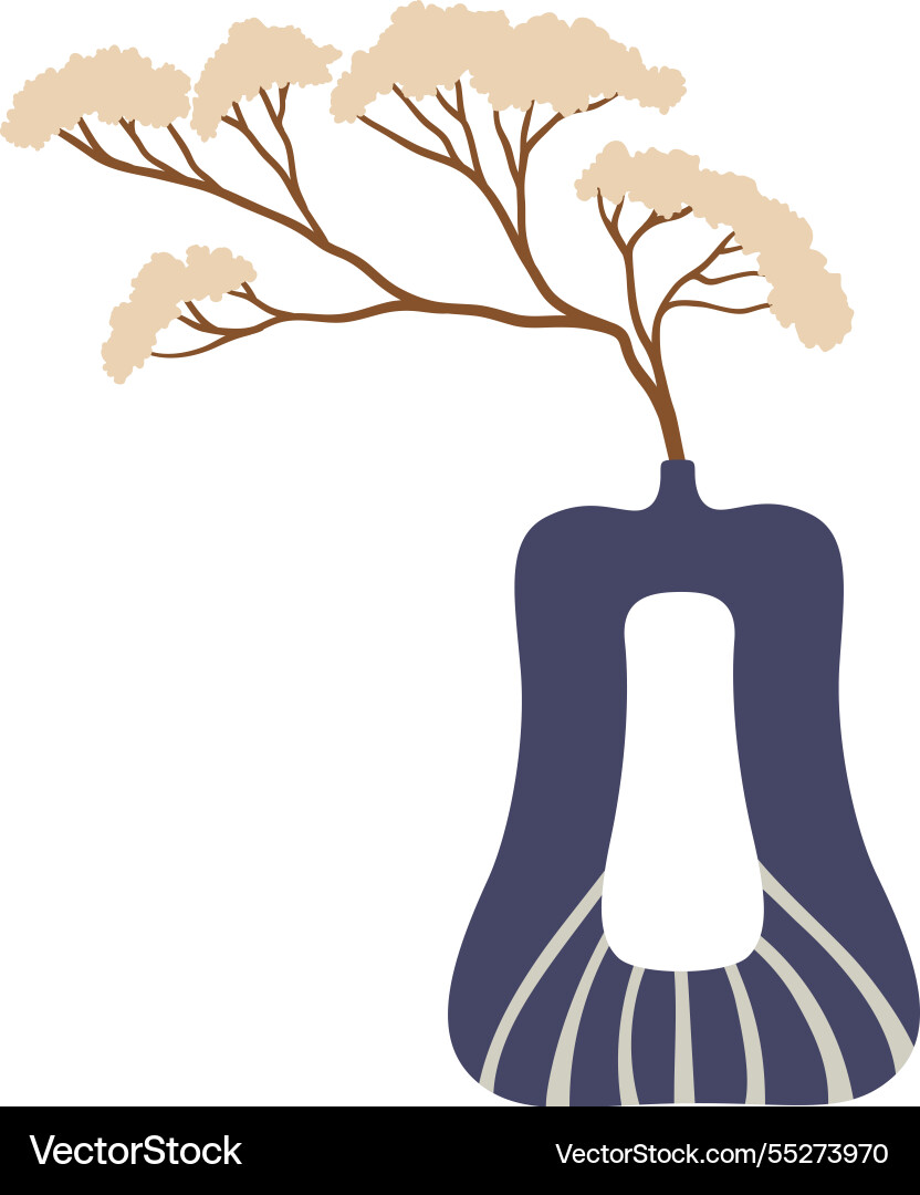 Minimalist of a beige tree branch Royalty Free Vector Image