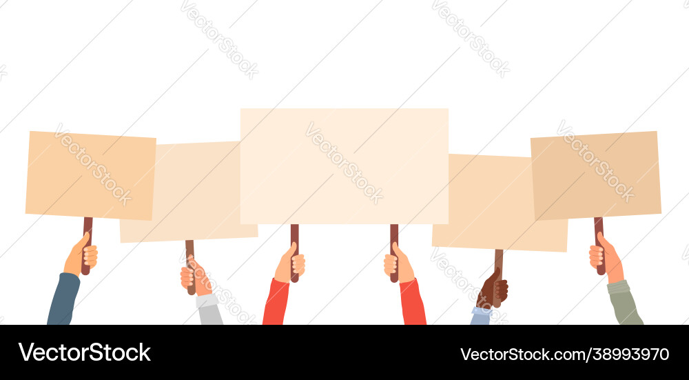 Protest picket and peaceful demonstration people Vector Image