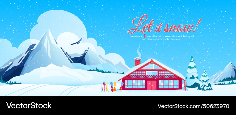 Ski resort poster Royalty Free Vector Image - VectorStock