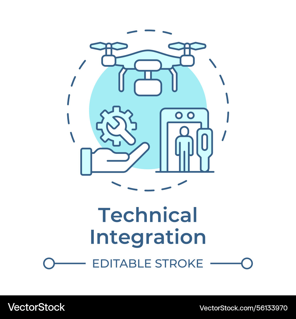 Technical integration soft blue concept icon – Royalty-Free Vector ...