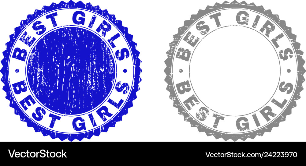 Textured best girls scratched watermarks Vector Image