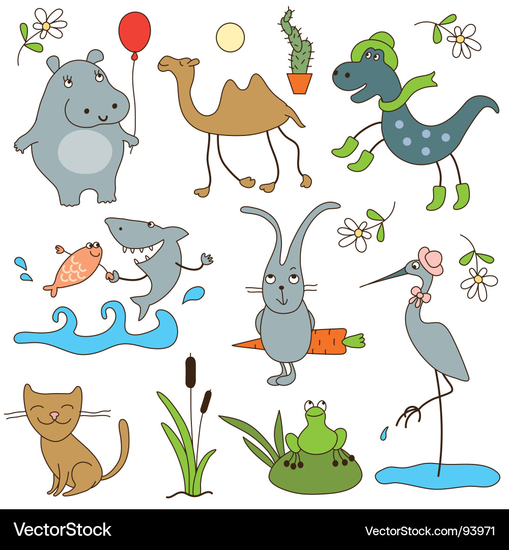 Cartoon animals Royalty Free Vector Image - VectorStock