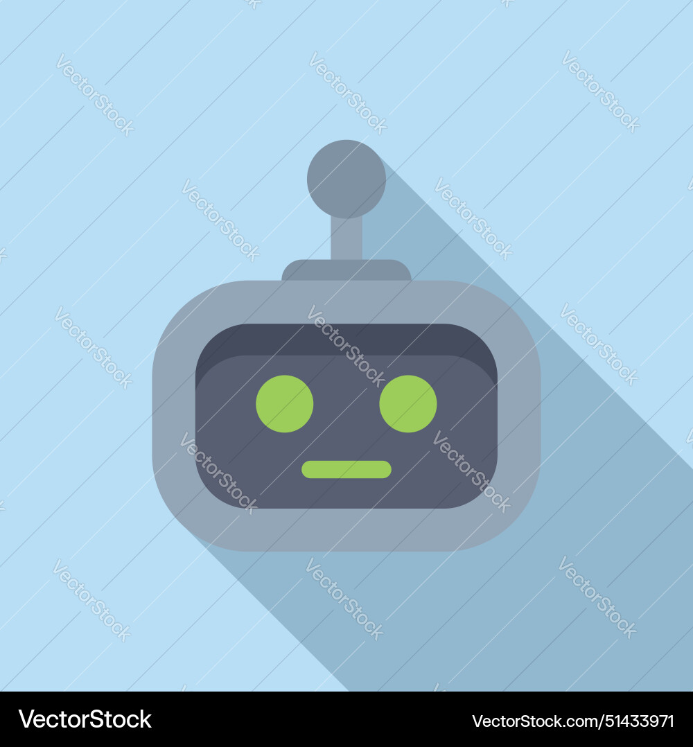 Cartoon robot icon with shadow Royalty Free Vector Image