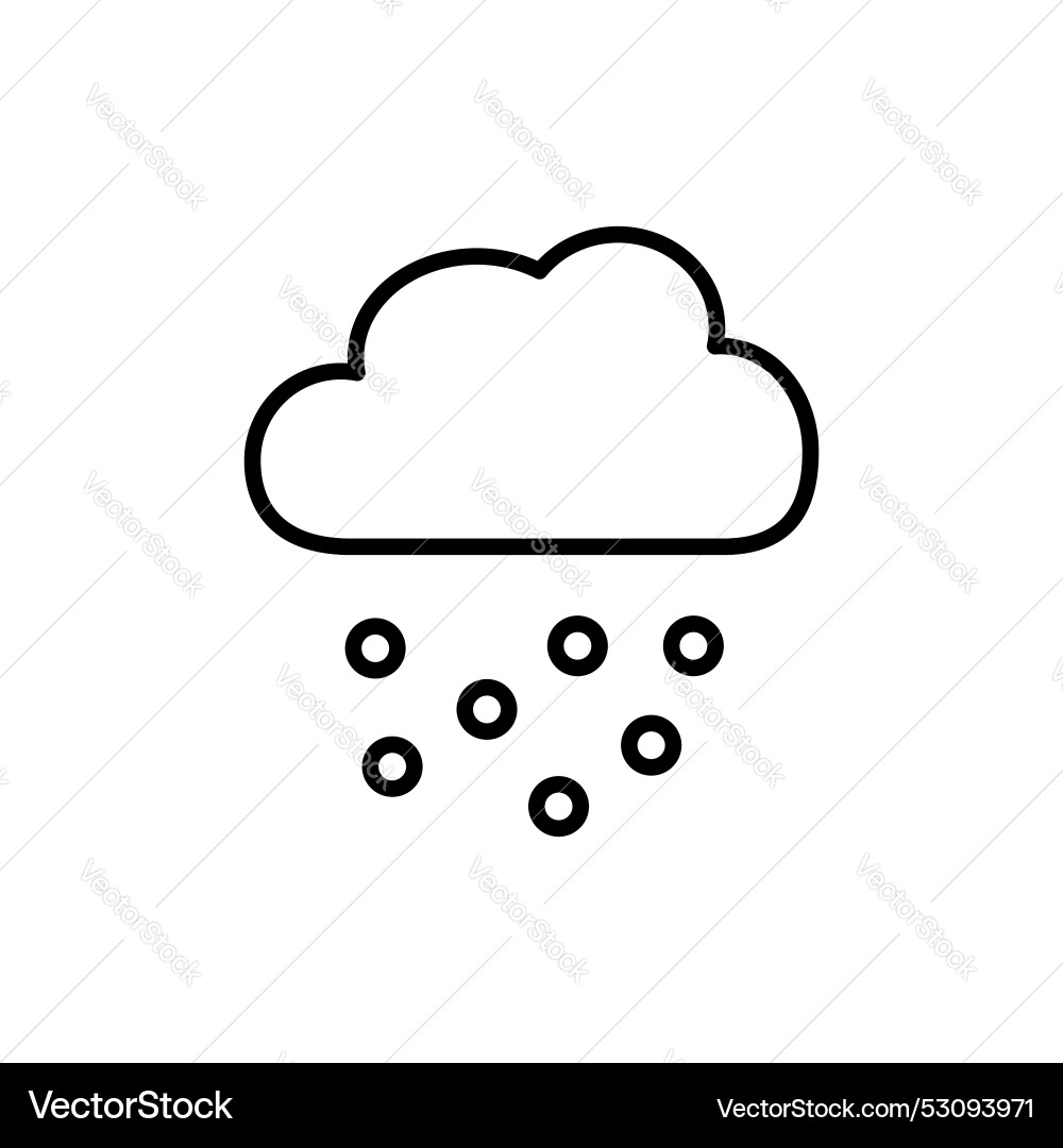 Cloud hail icon isolated on white background Vector Image