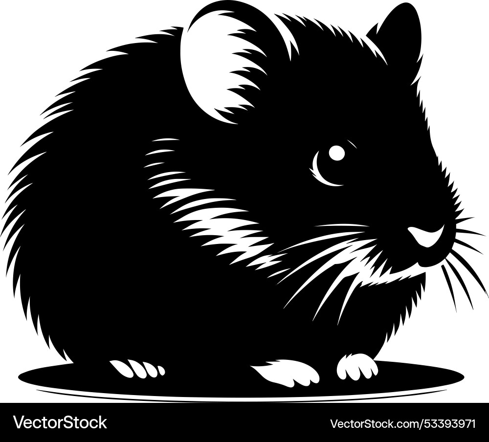 Cute little hamster silhouette isolated Royalty Free Vector