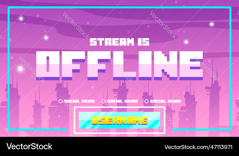 Game stream background with futuristic city Vector Image