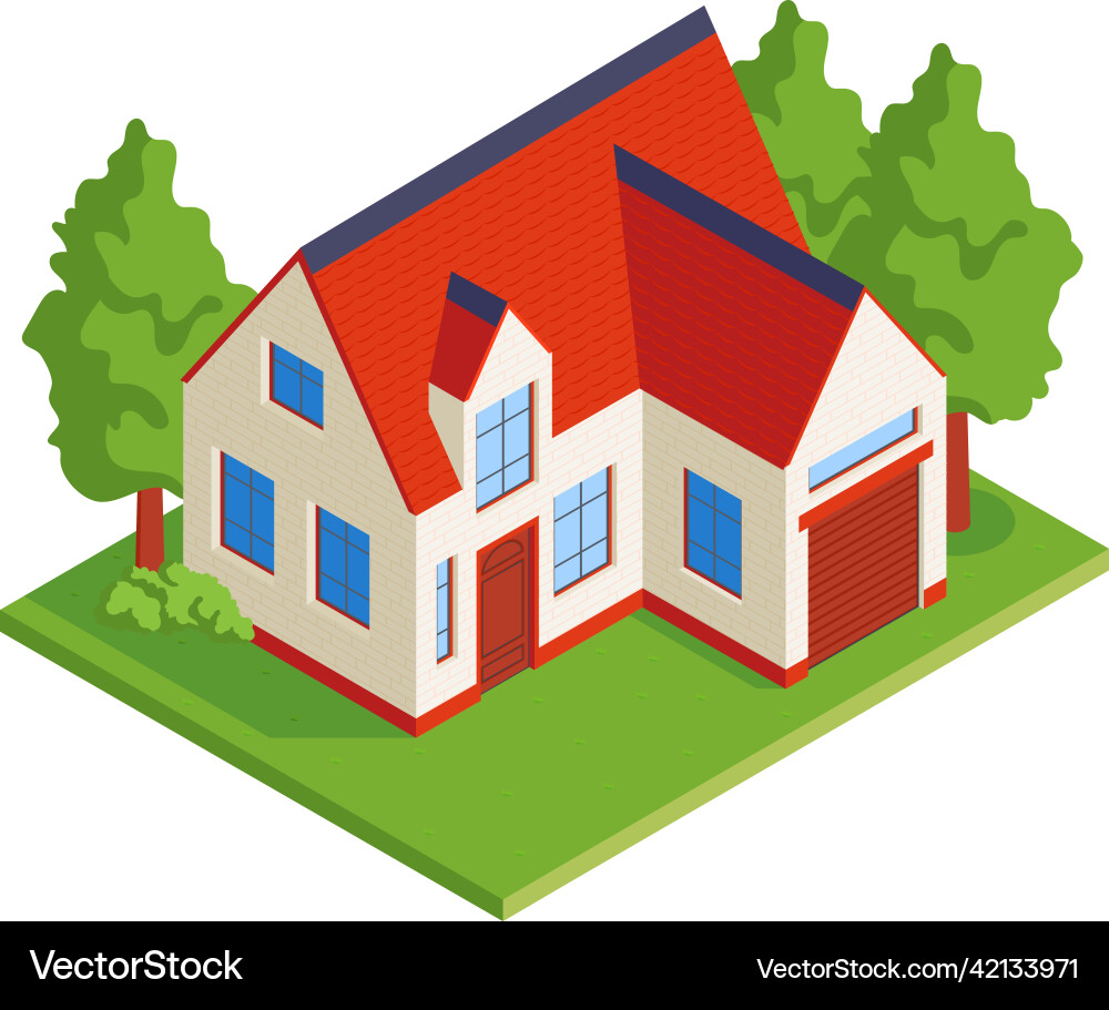 Isometric house icon Royalty Free Vector Image