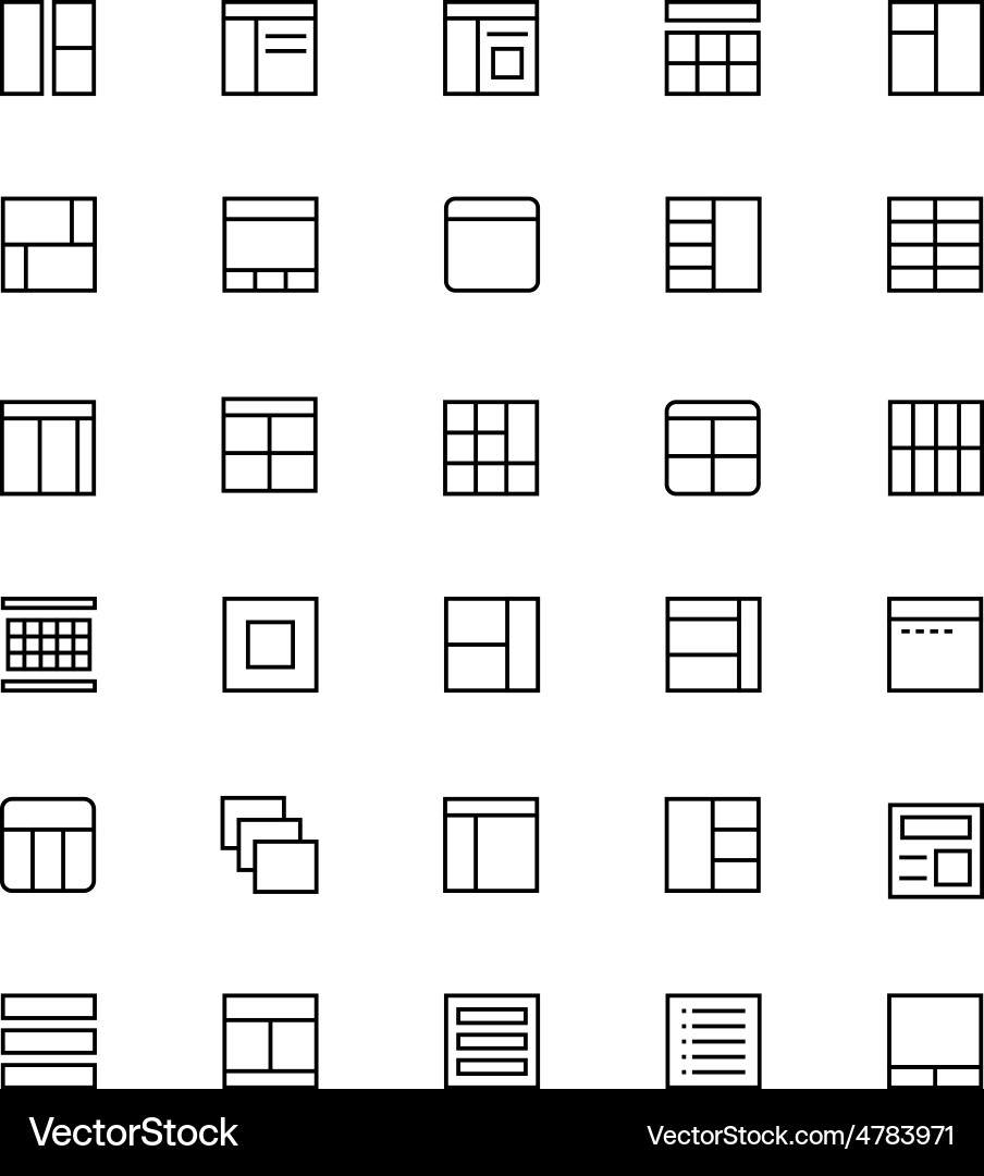 Layout line icons 2 Royalty Free Vector Image - VectorStock