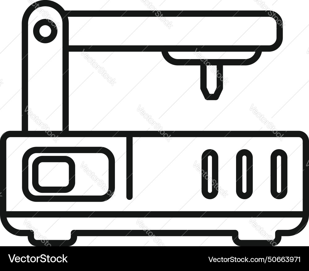Mill cnc machine icon outline beam Royalty Free Vector Image