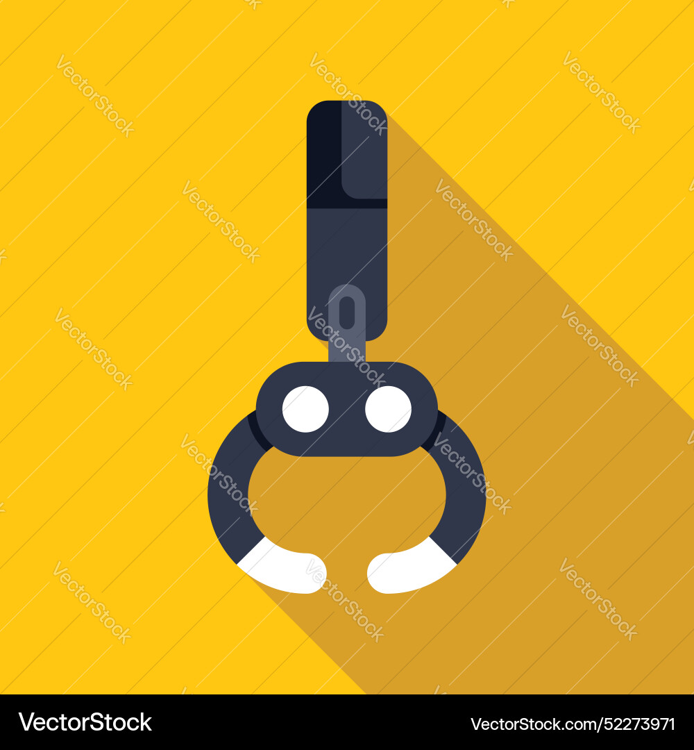 Robotic arm gripper holding on yellow background Vector Image