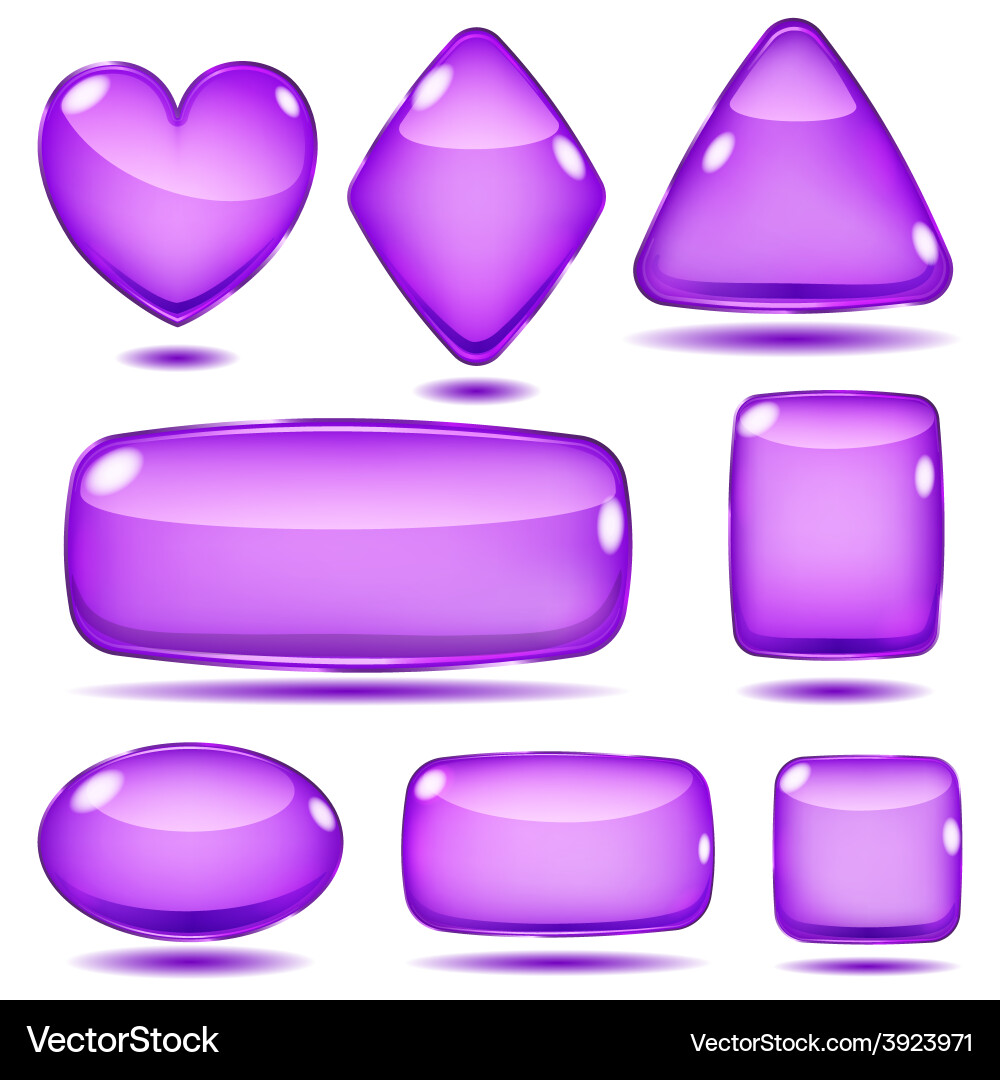 Set of opaque glass shapes Royalty Free Vector Image