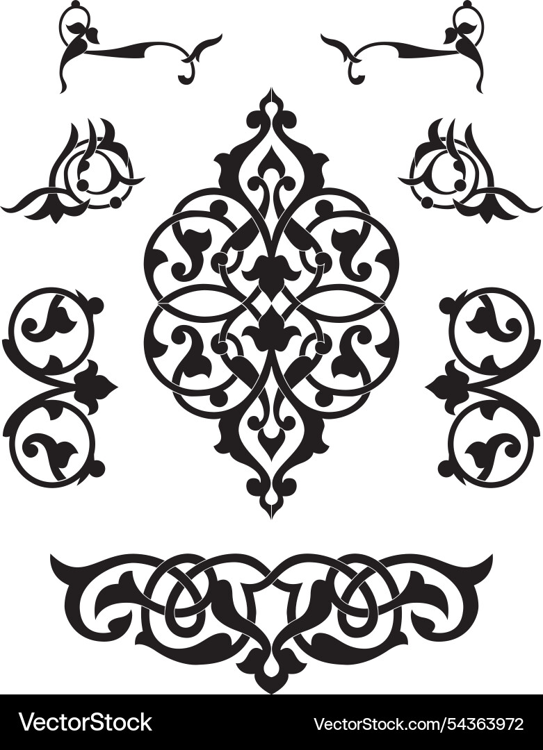Arabesque set for design Royalty Free Vector Image