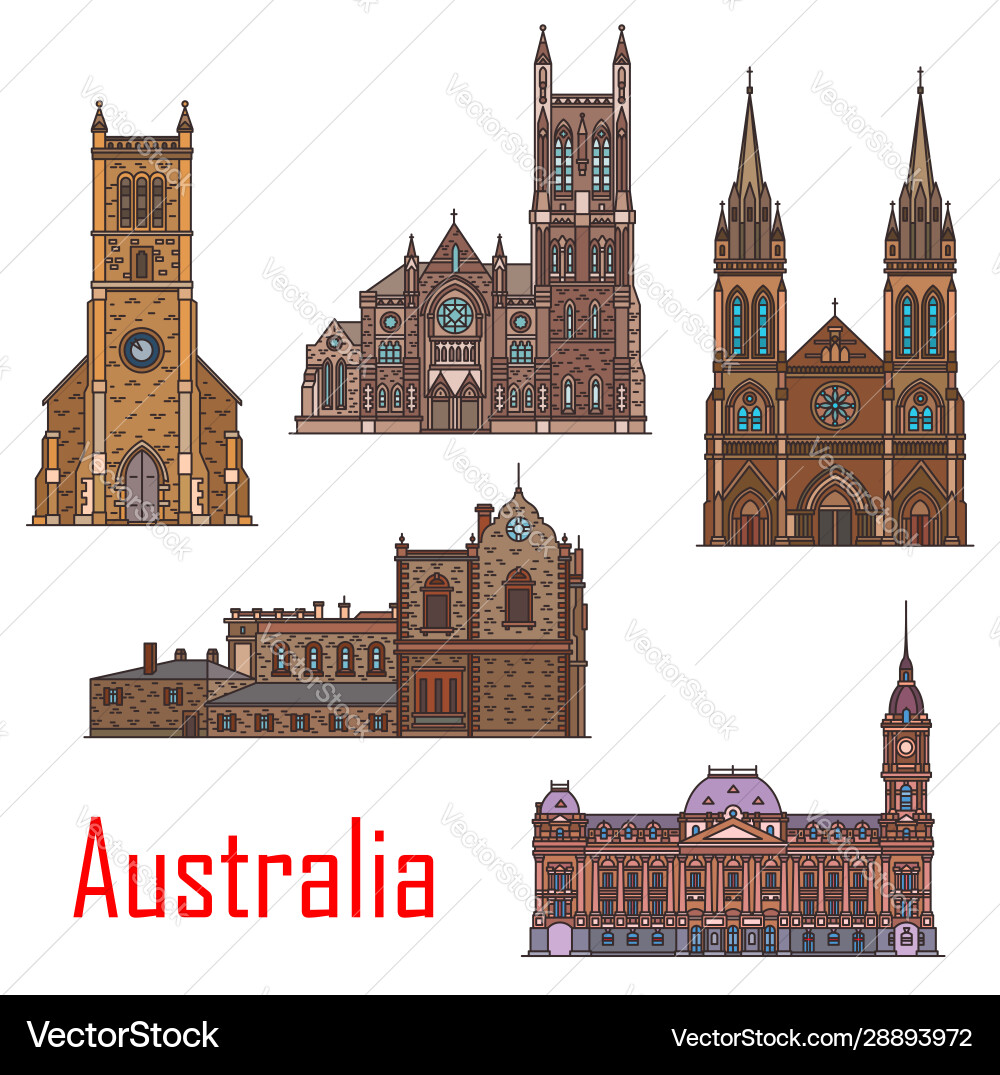 Australia buildings city architecture landmarks Vector Image