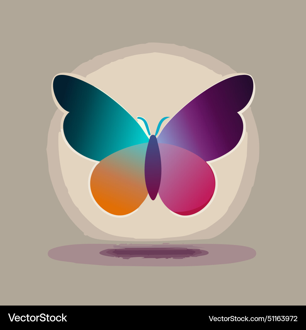 Butterfly icon on white background Royalty Free Vector Image
