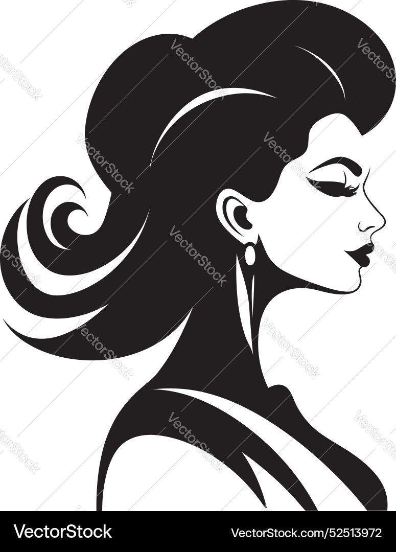 Captivating charisma icon of womans face Vector Image