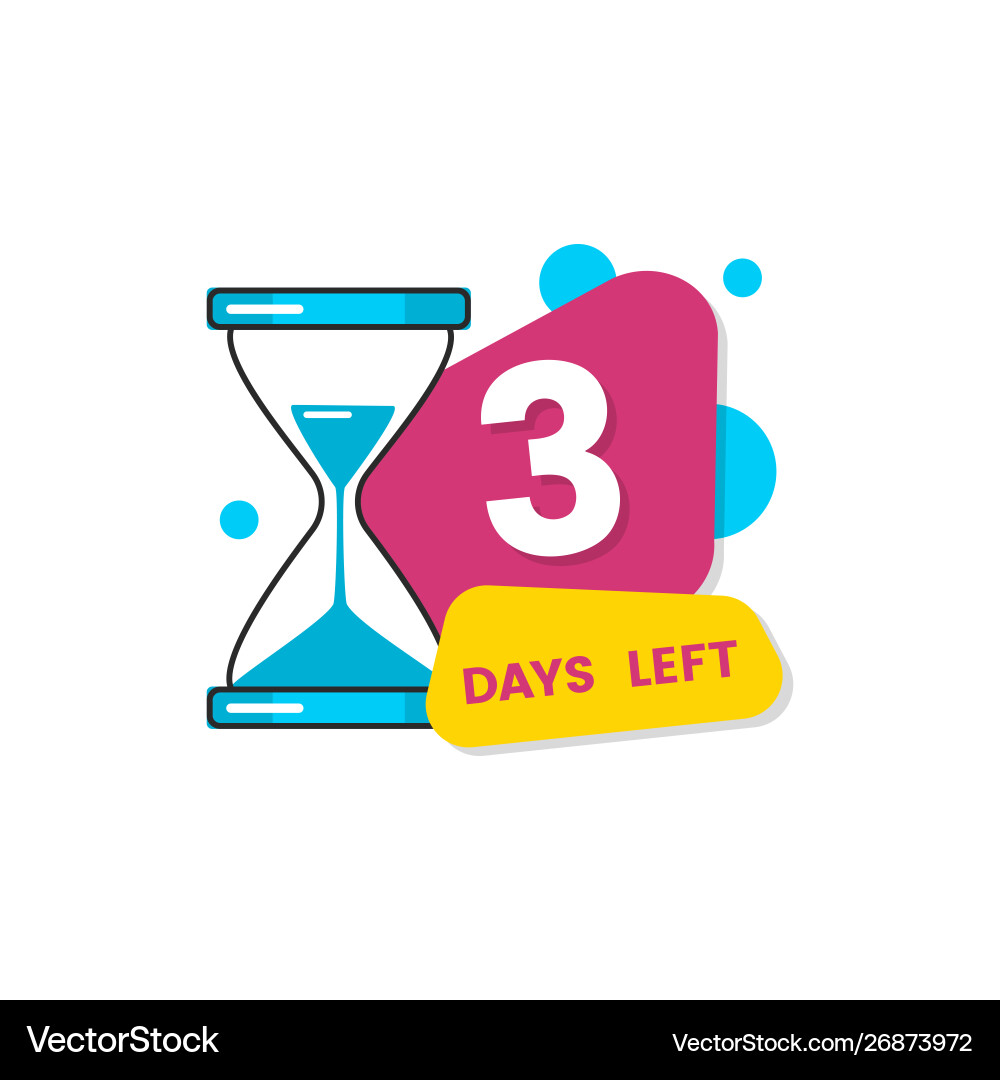 Colorful 3 days left sticker with flat geometric Vector Image