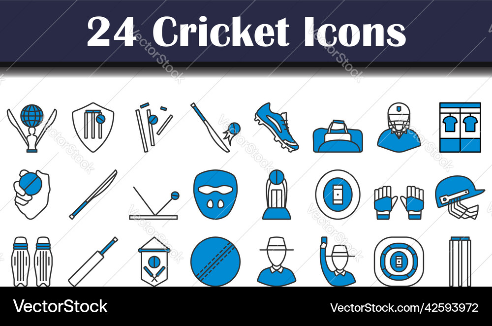 Cricket icon set Royalty Free Vector Image - VectorStock