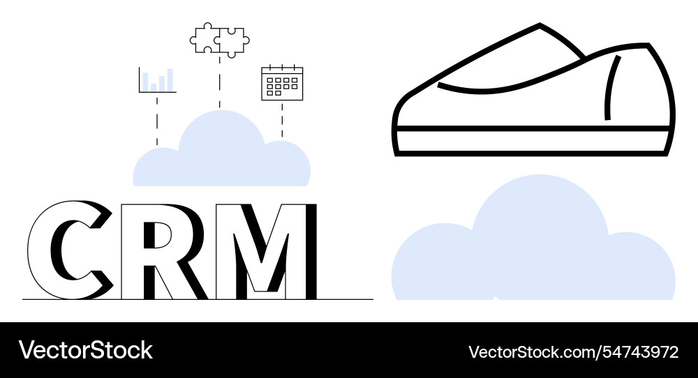 Crm integration and innovation with cloud Vector Image