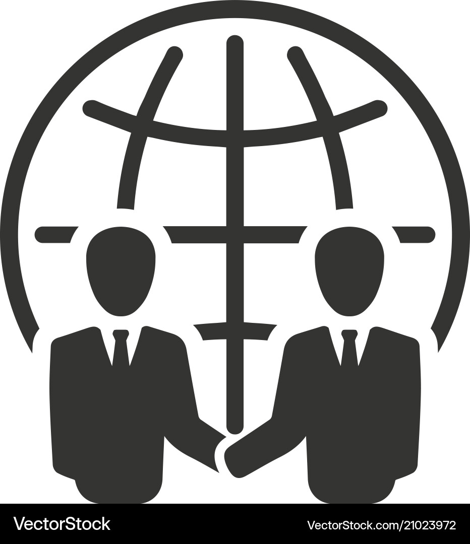 International business partnership icon Royalty Free Vector