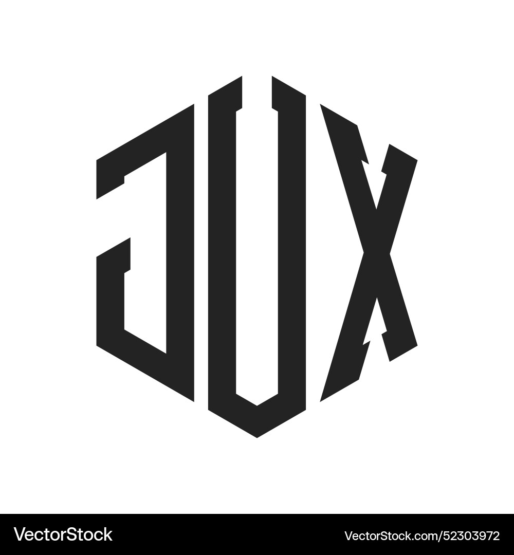 Jux logo design initial letter monogram Royalty Free Vector